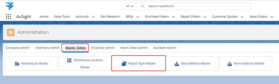 Creating Repair Line Types