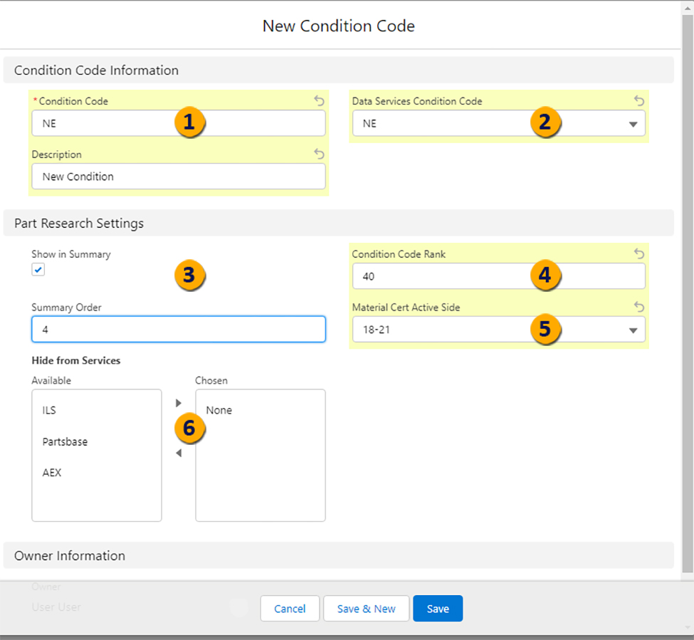 Creating Condition Codes